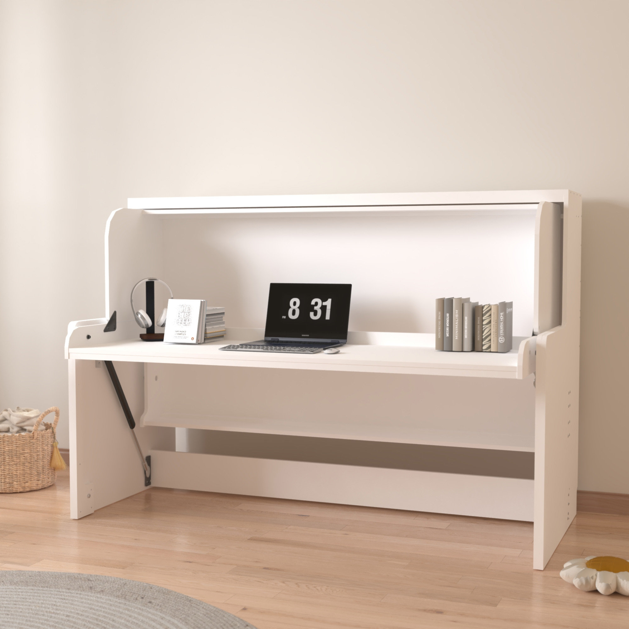 Single bed with computer desk store